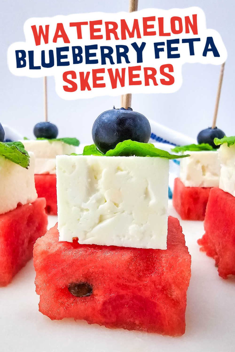 Watermelon Blueberry Feta Skewers - Easy Summer Appetizer