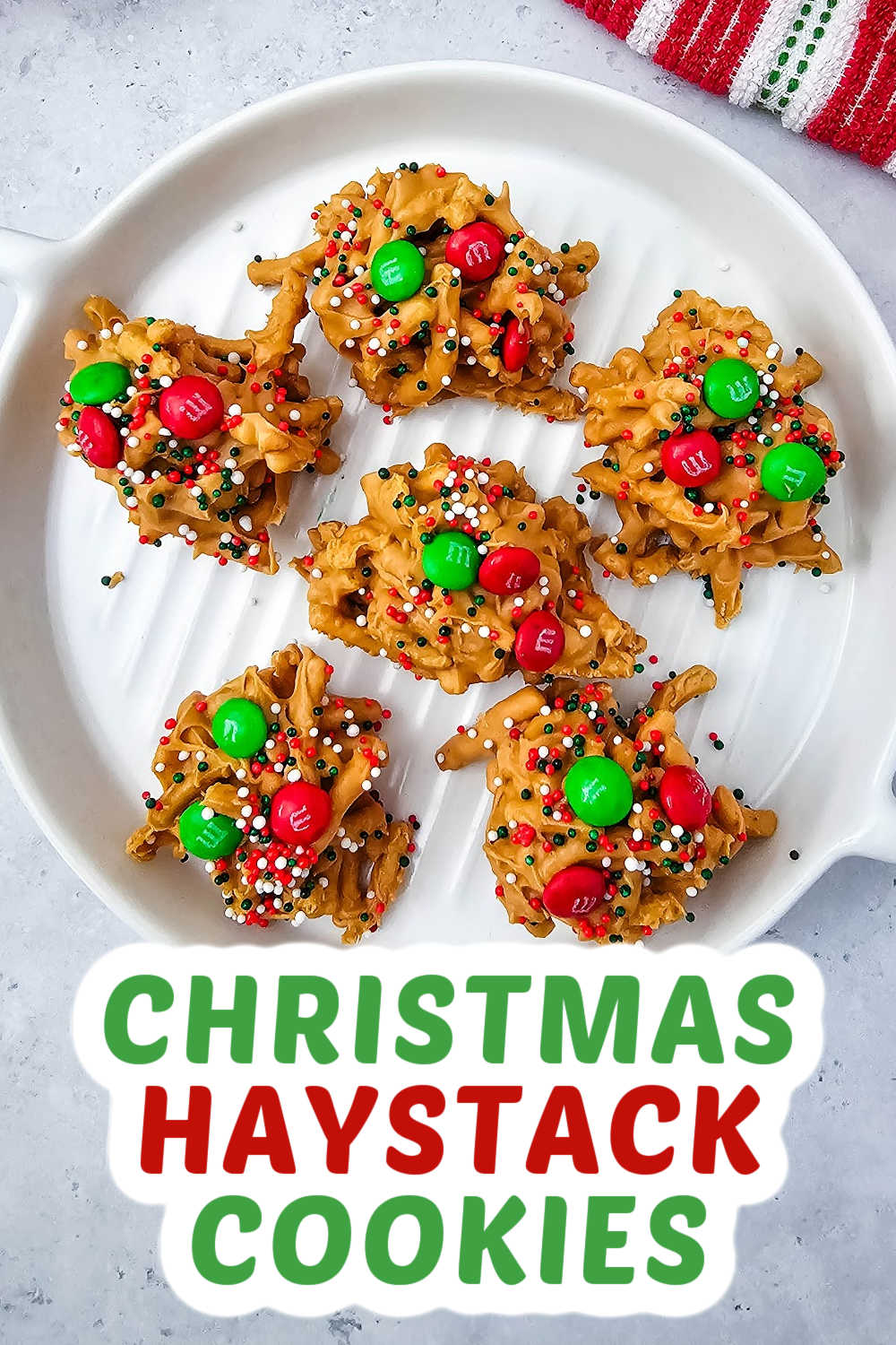 No-Bake Christmas Haystack Cookies with Butterscotch Chips