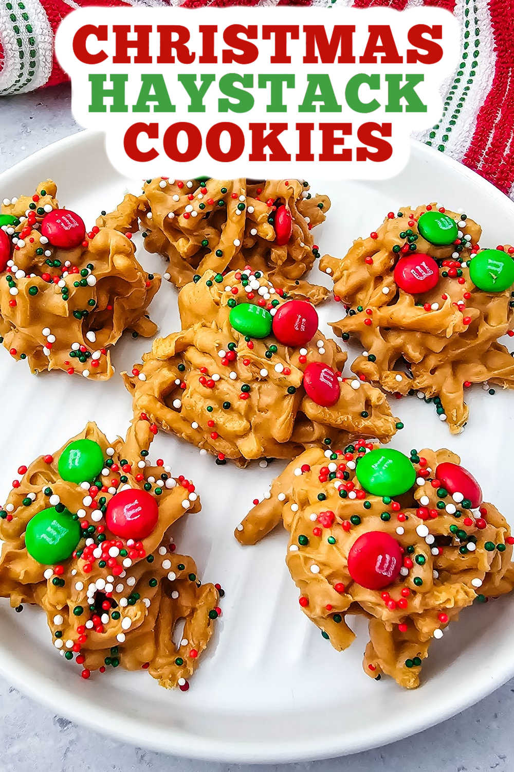 No-Bake Christmas Haystack Cookies with Butterscotch Chips