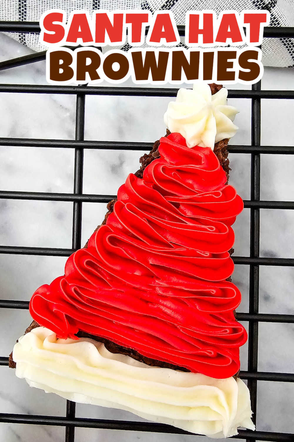Cute Santa Hat Brownies - Easy Christmas Dessert Idea