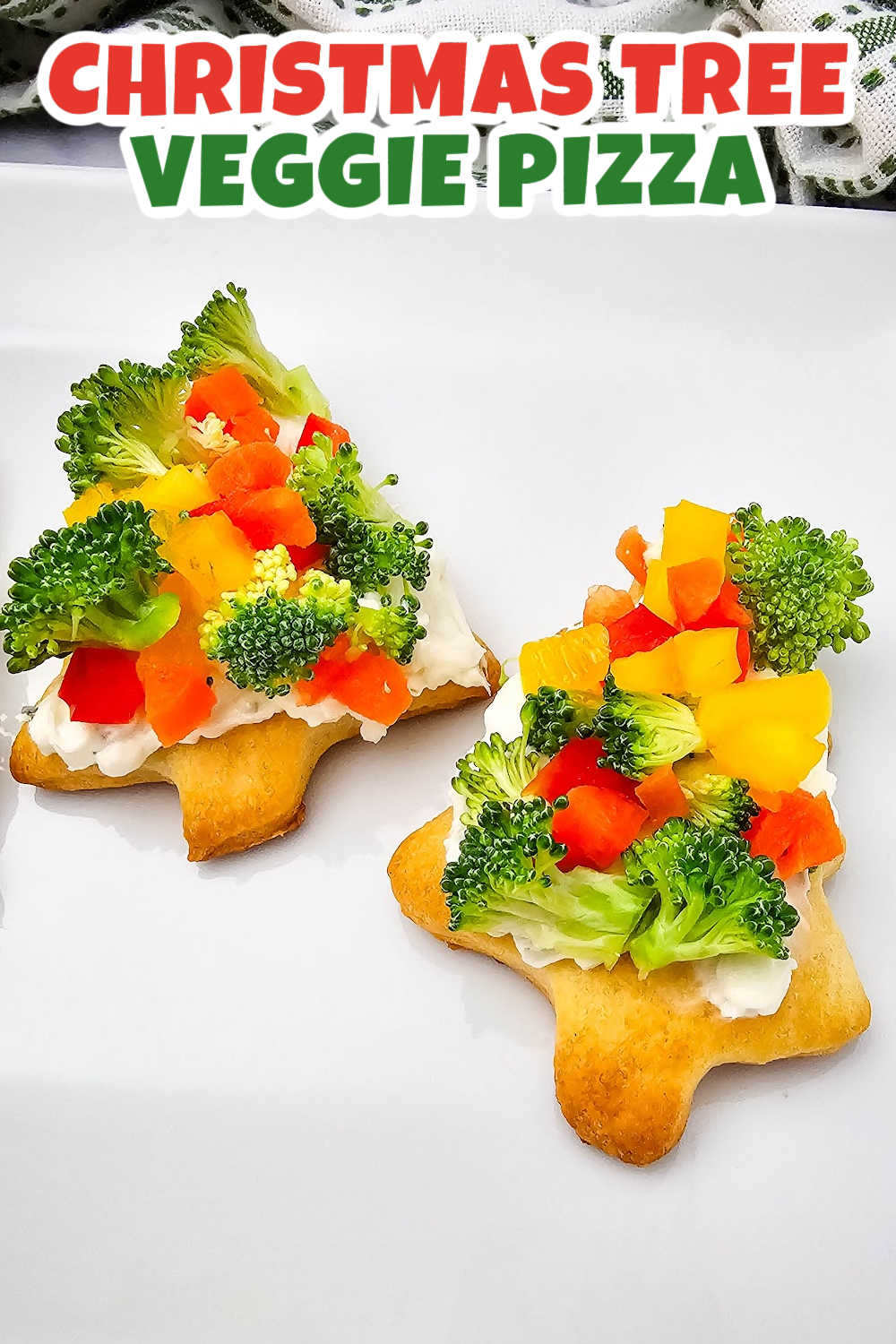 Christmas Tree Veggie Pizza Bites - Easy Holiday Appetizer
