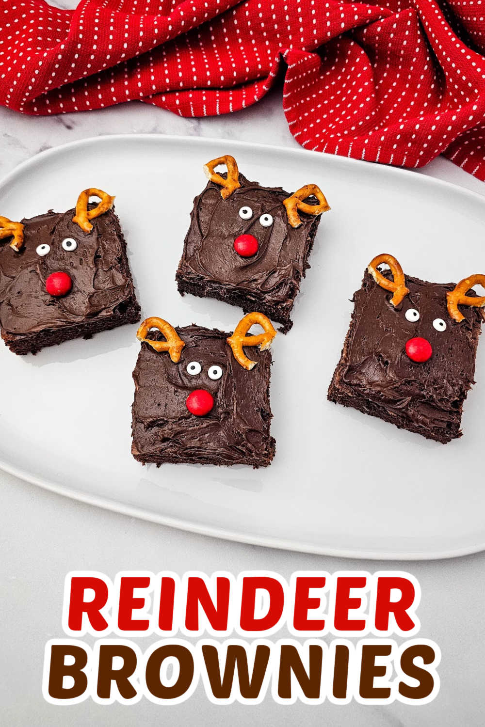 Cute Reindeer Brownies - Easy and Fun Christmas Treat