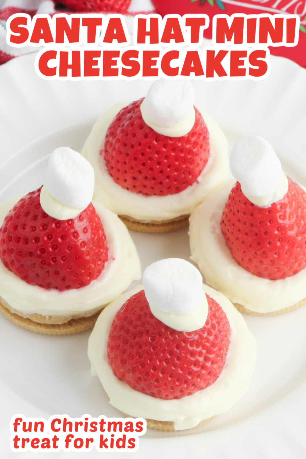 Santa Hat Mini Cheesecakes - Festive Christmas Dessert Bites