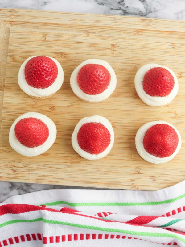 Santa Hat Mini Cheesecakes - Festive Christmas Dessert Bites