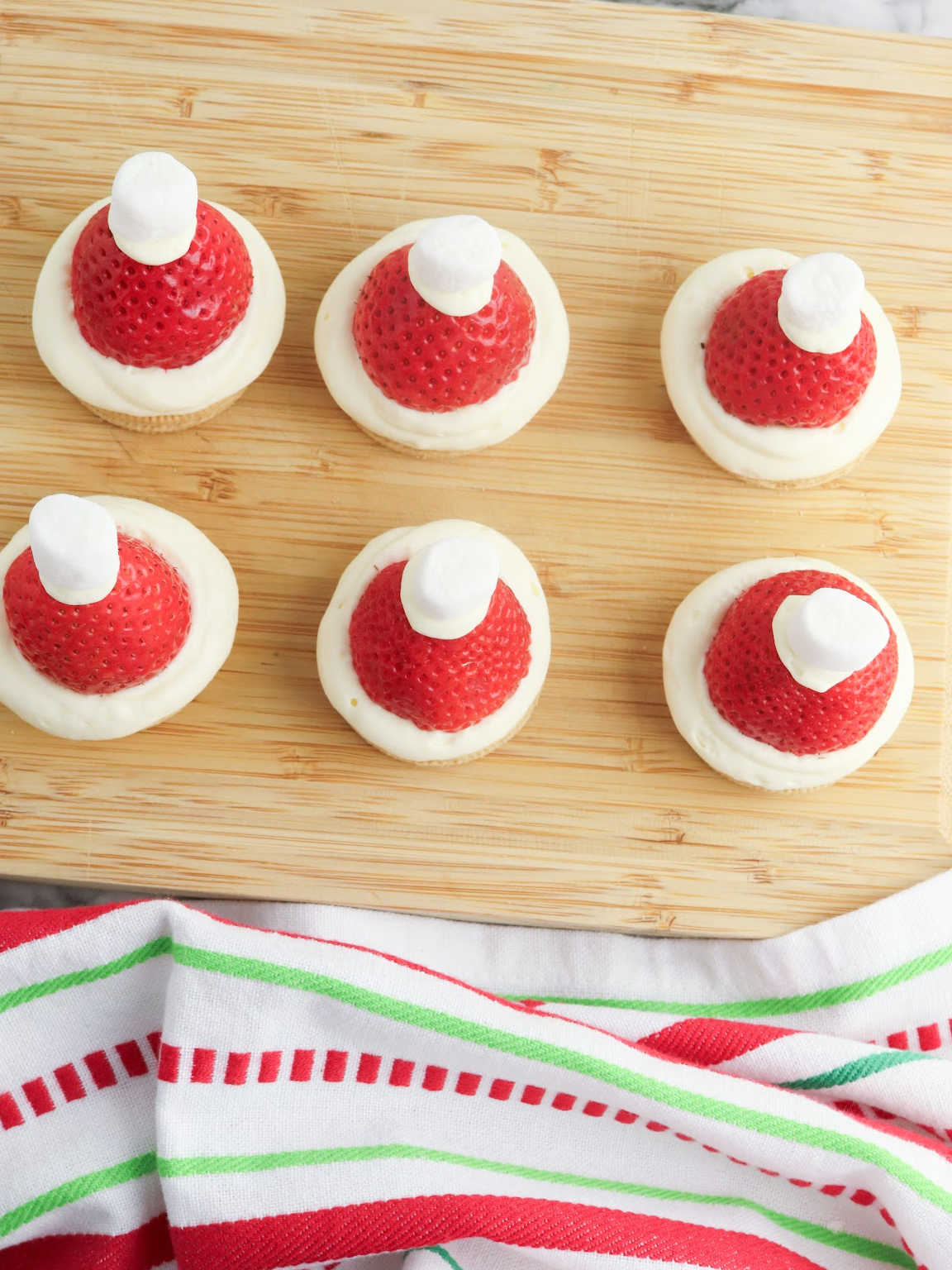 Santa Hat Mini Cheesecakes - Festive Christmas Dessert Bites