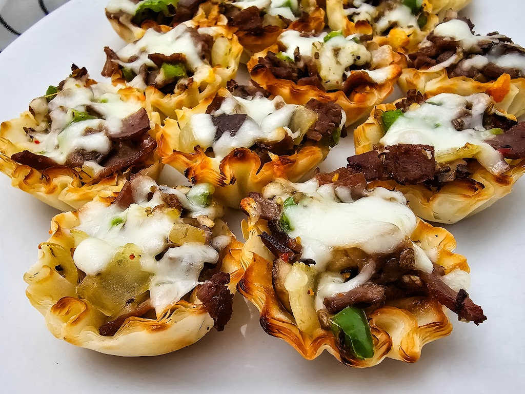 Phyllo Philly Cheesesteak Bites - Easy Cheesy Appetizer Cups