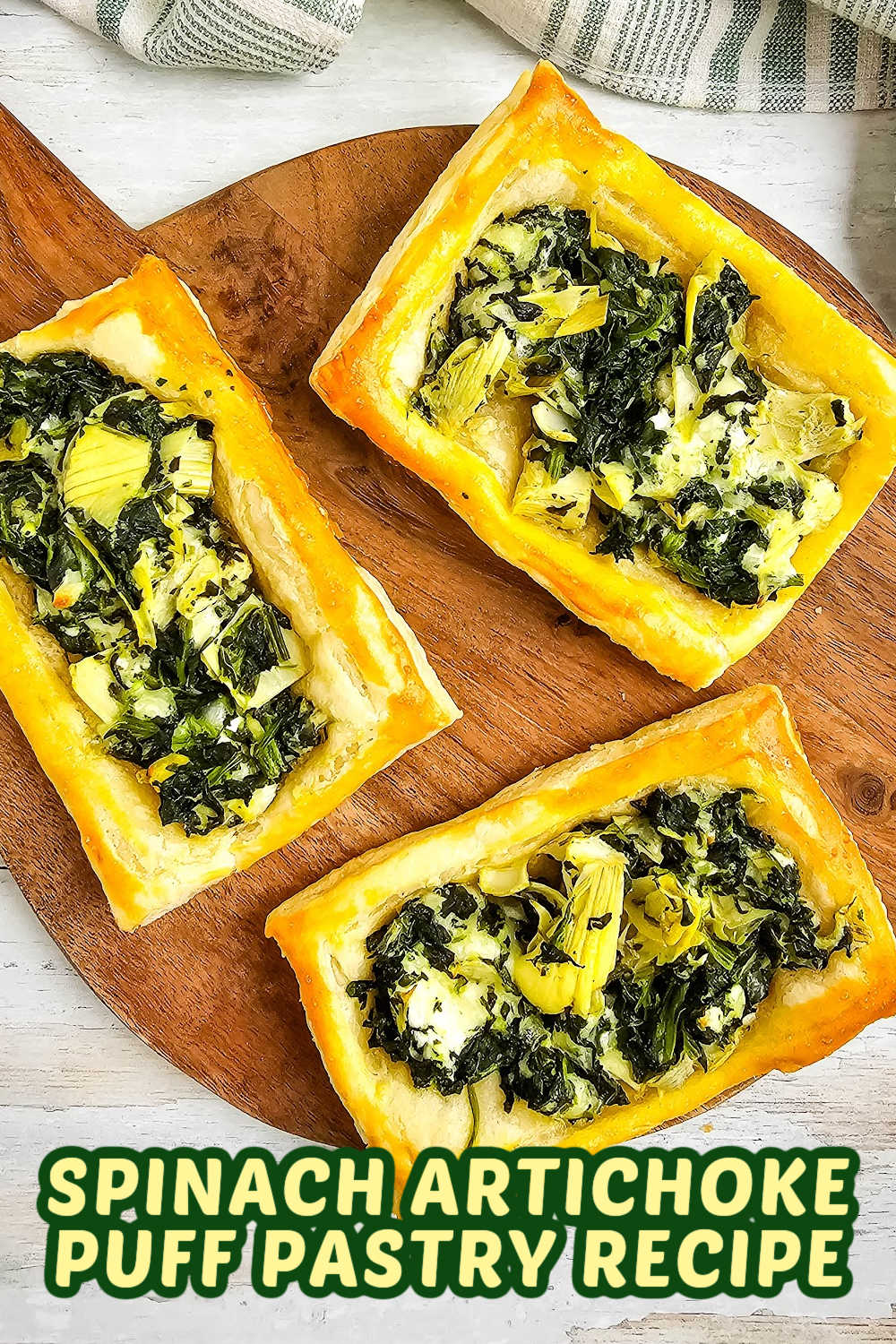 Spinach Artichoke Puff Pastry Bites - Easy Party Appetizer
